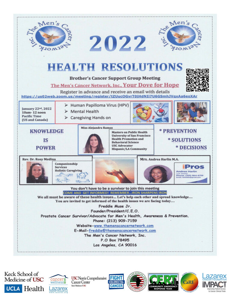 Jan Cancer Support Group Meeting (Men’s Cancer Network) – Holman United ...